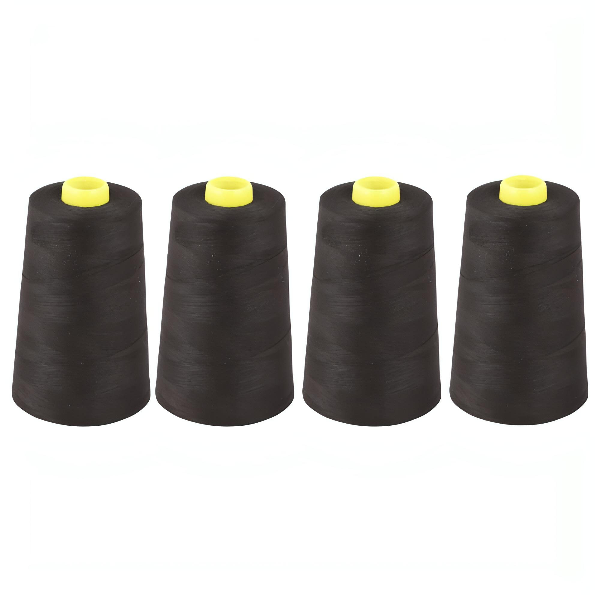 Pack of 4 x Overlocker Thread Cone 5000m Extra Large - Black - Designe – Singer Sewing Outlet