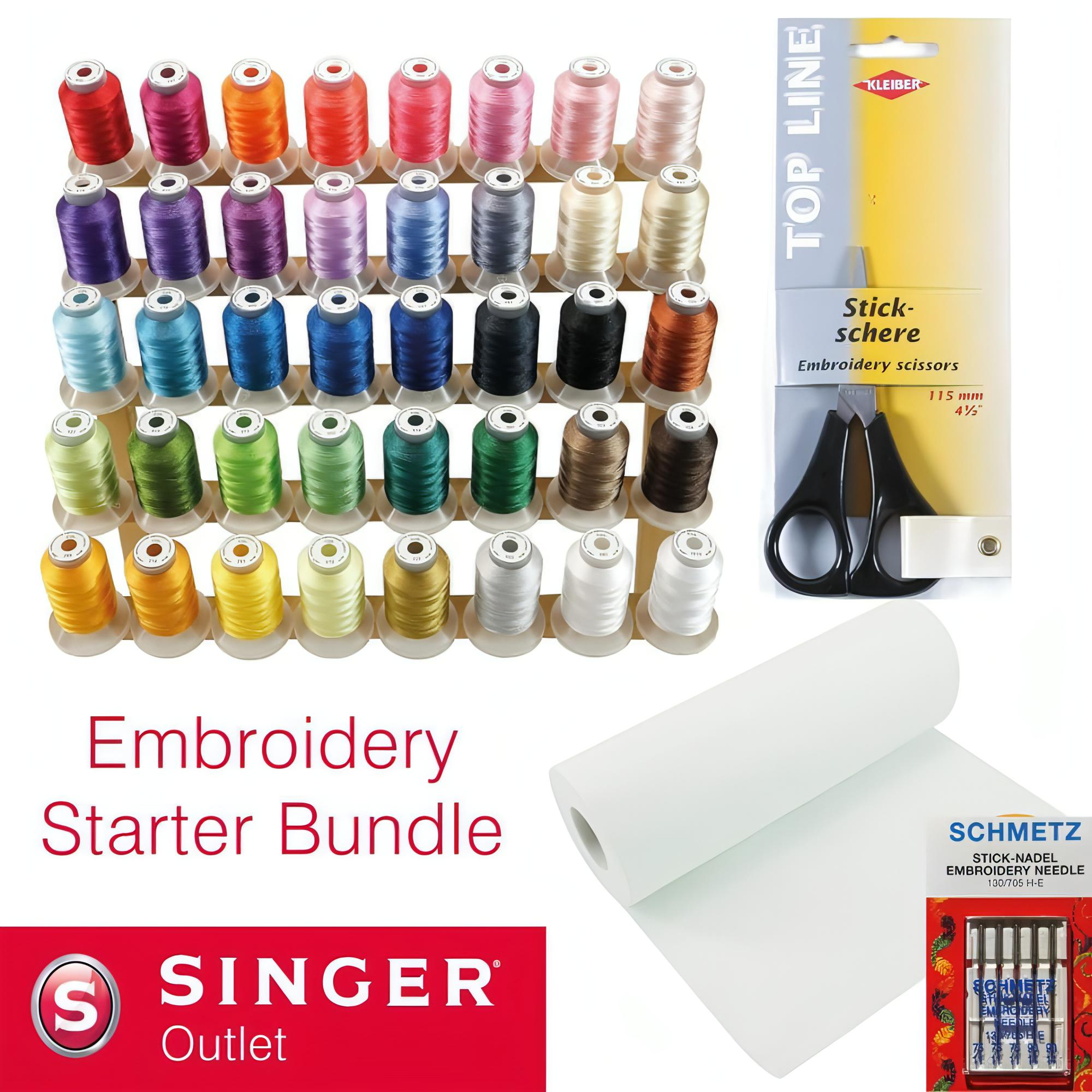 Embroidery Machine Starter Bundle - Embroidery Thread 40 colour x 500m ...